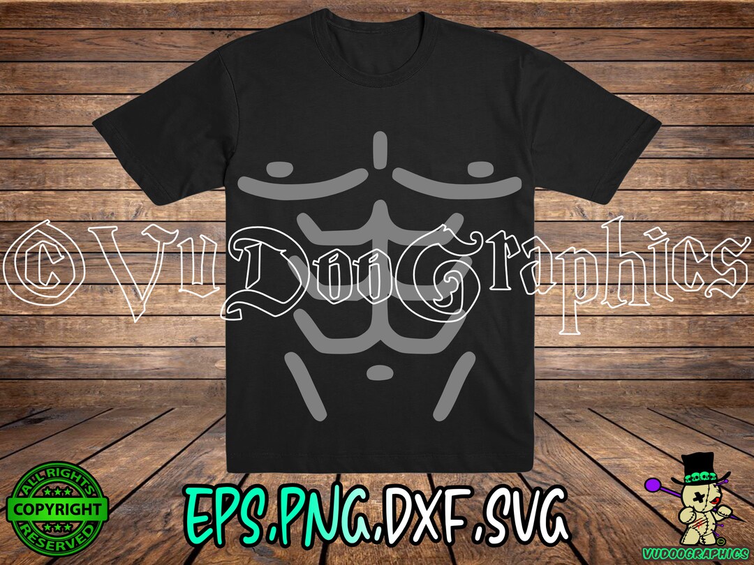 Male 6 Pack Abs Chest. SVG Digital Cut or Print Files. - Etsy