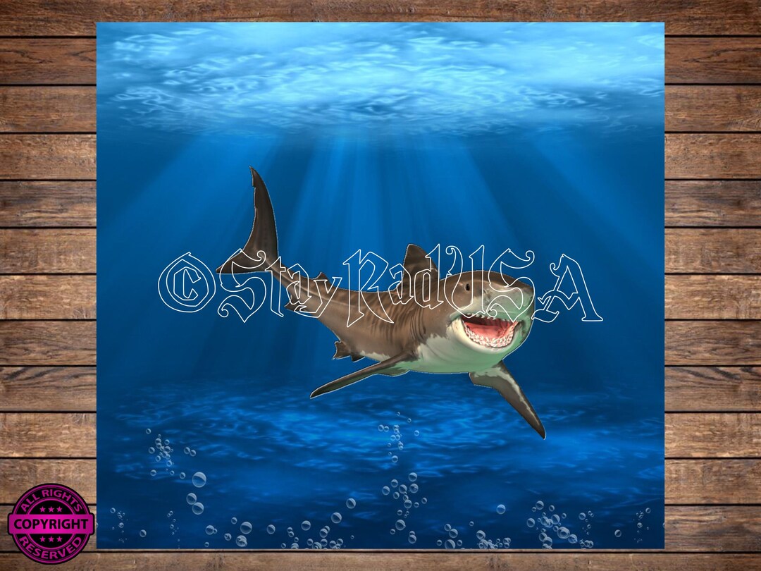 Tiger Shark, 30oz Skinny ,tumbler Wrap, Digital Print File. - Etsy