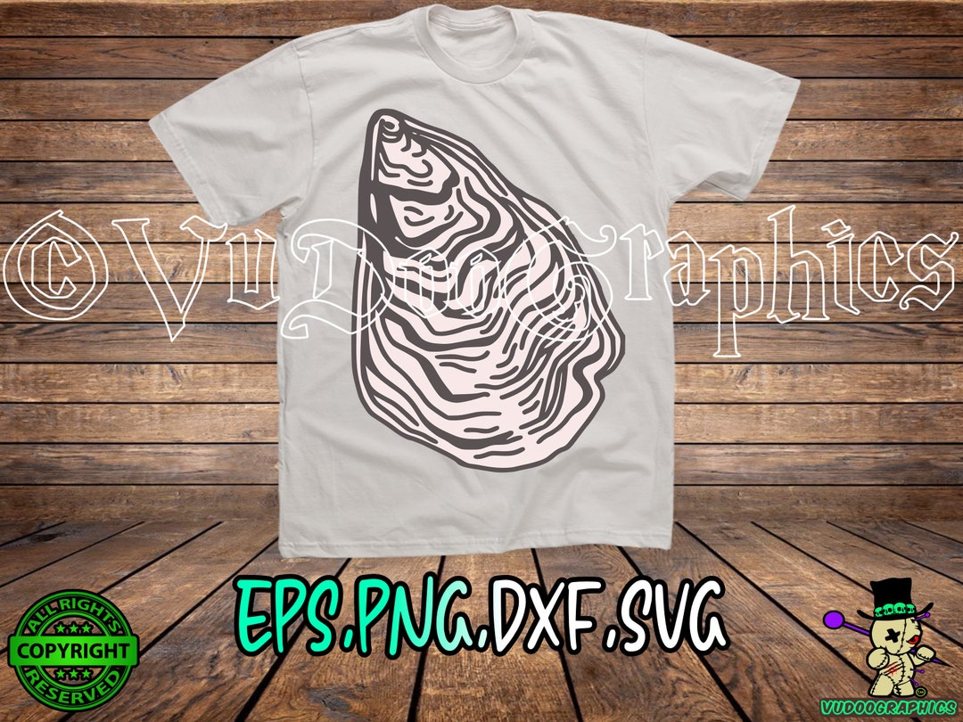Oyster Shell, Hand Drawn. SVG Digital Cut or Print Files. - Etsy