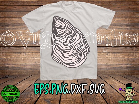 Oyster Shell Hand Drawn. SVG Digital Cut or Print files. | Etsy