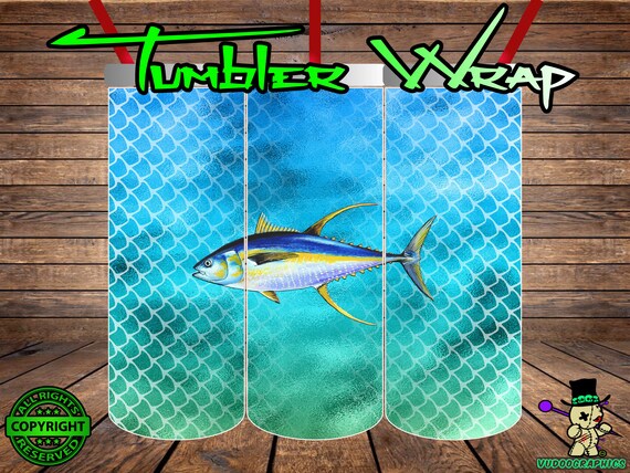 Yellowfin Tuna Fish Scales Tumbler Wrap Digital Print File. - Etsy