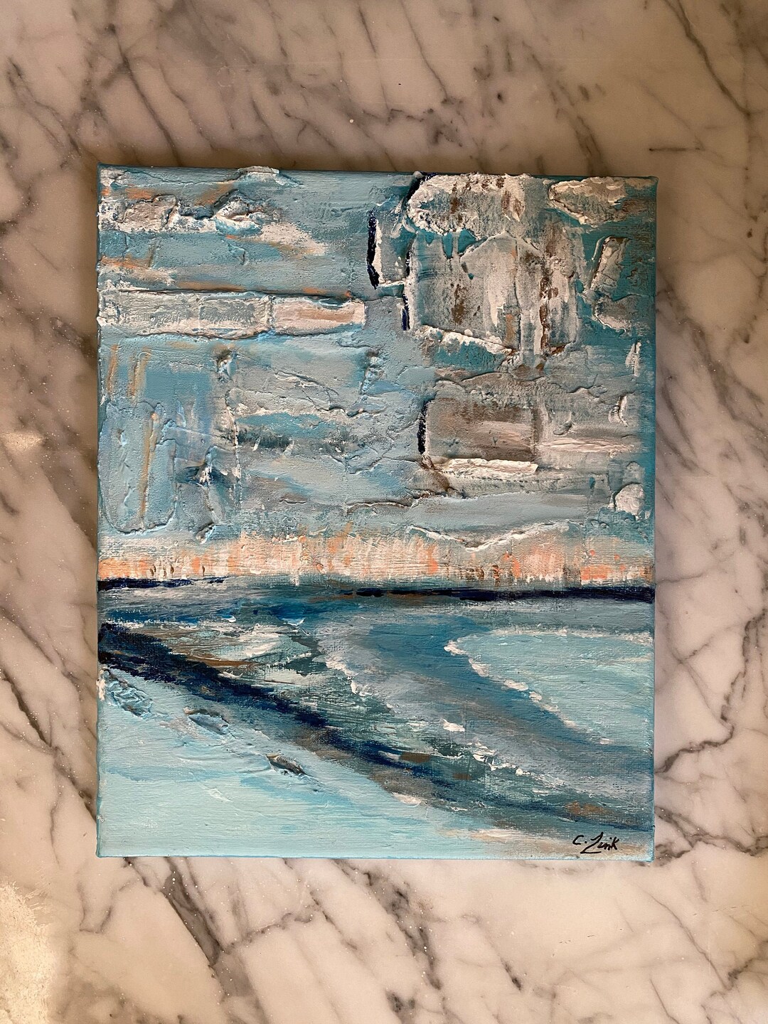 Ocean Painting, Ocean Art, Abstract Art, Original Painting, Original ...