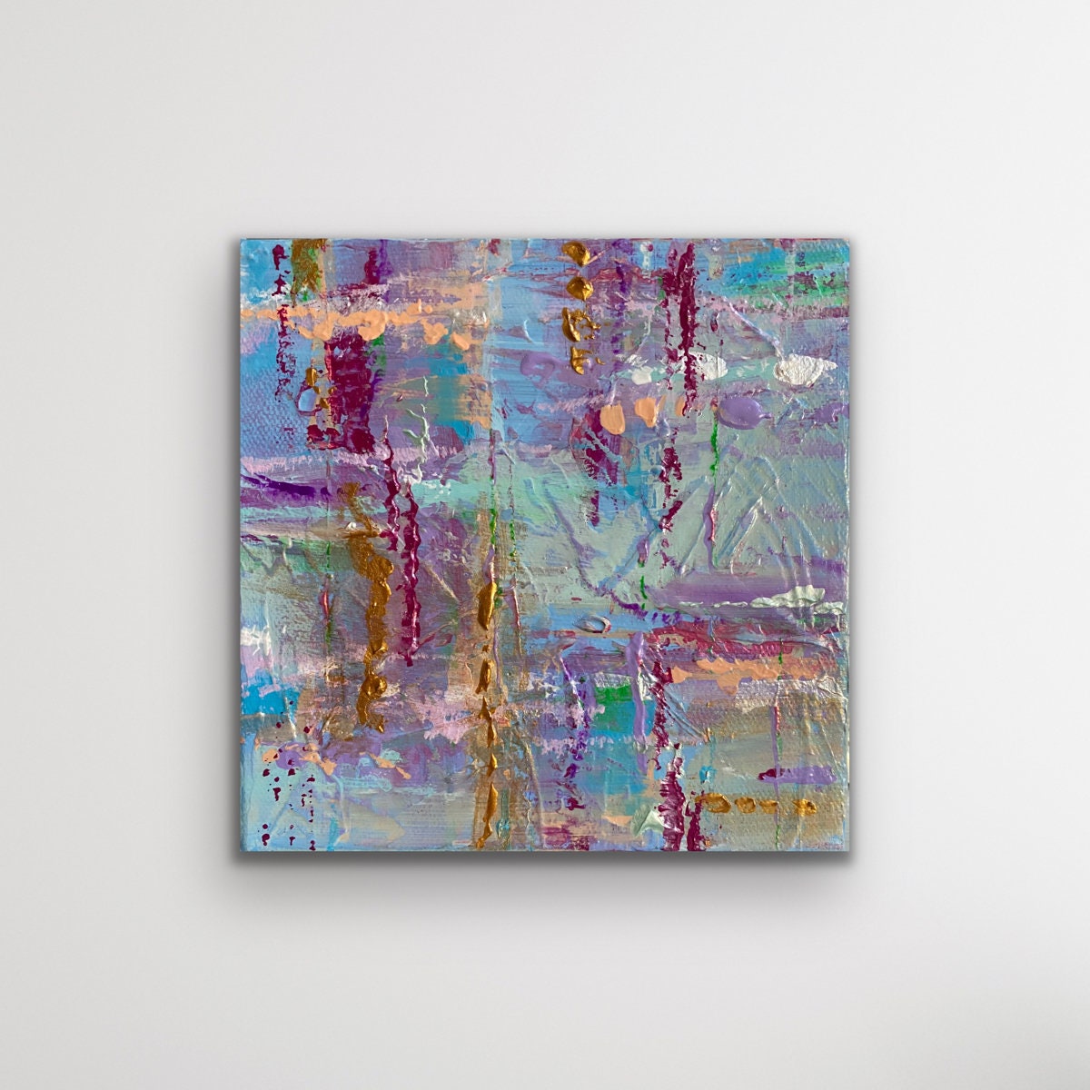 Small Abstract Painting on Canvas, Small Abstract Painting, Colorful ...