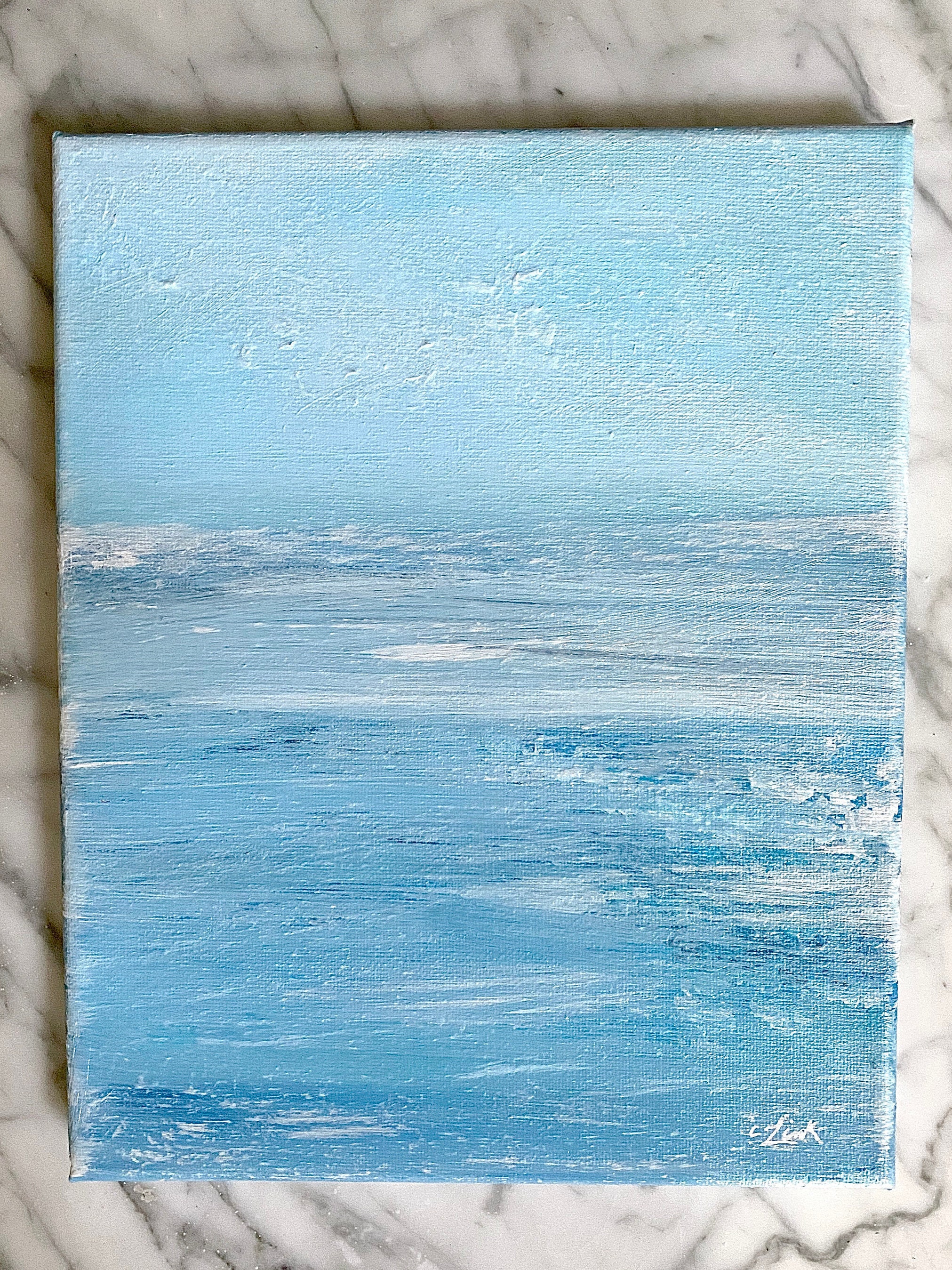 Light Blue Abstract Painting, Small Abstract Painting, Abstract ...