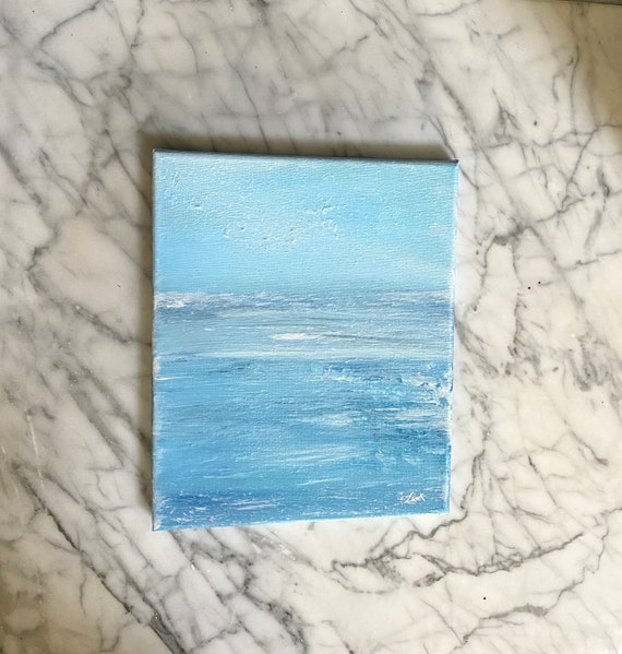 Light Blue Abstract Painting Small Abstract Painting | Etsy