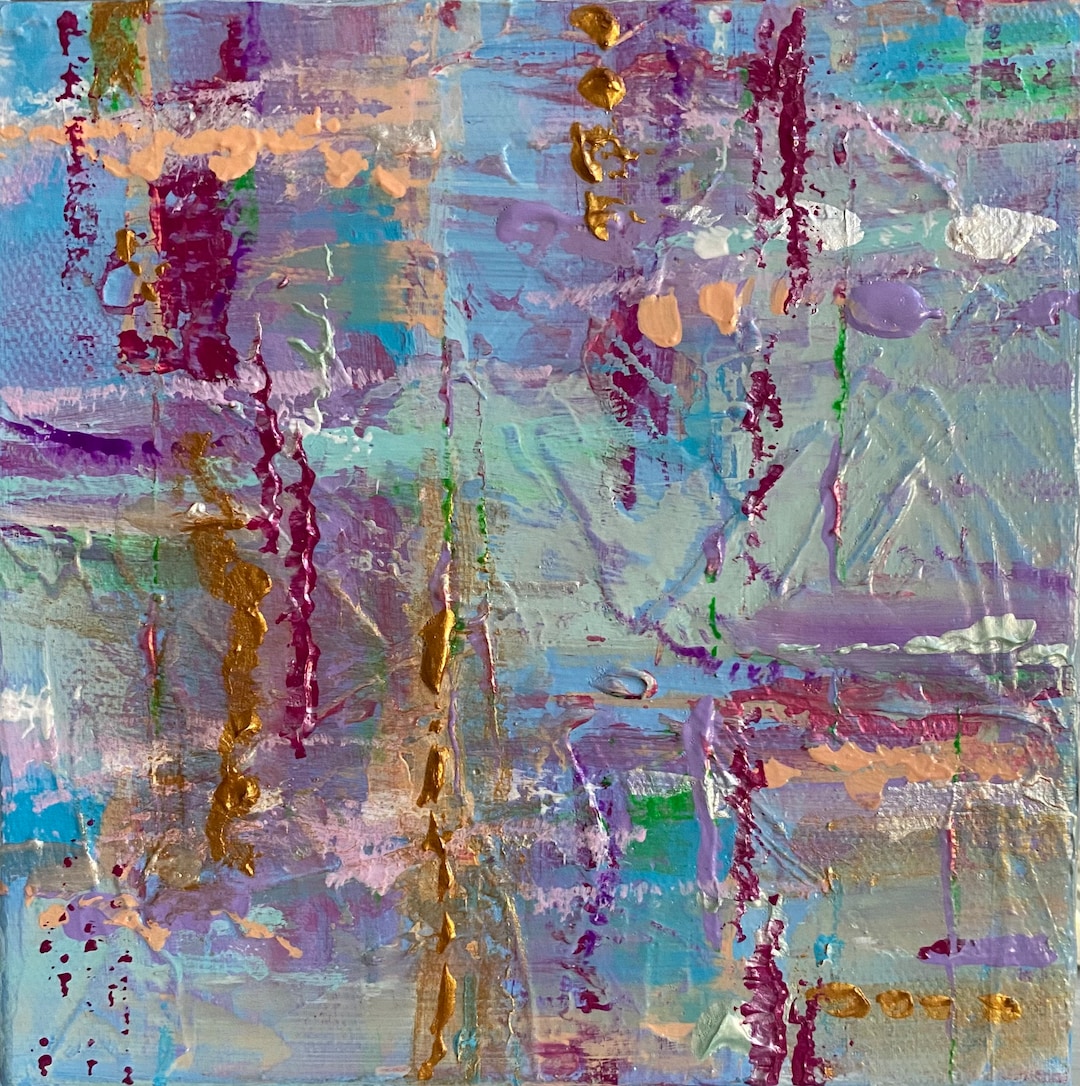 Small Abstract Painting on Canvas, Small Abstract Painting, Colorful ...