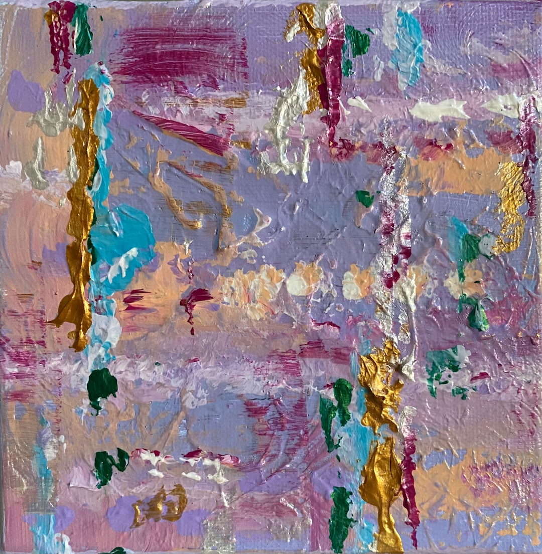 Abstract Painting on Canvas, Small Abstract Art, 6x6 Painting, Abstract ...