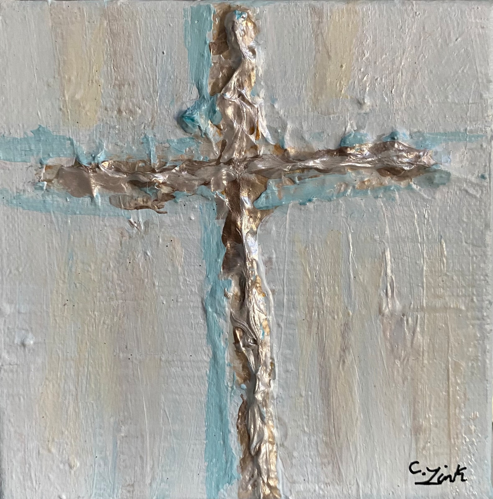 Cross Painting, Small Cross Painting on Canvas, 5x5 Inches, Small ...