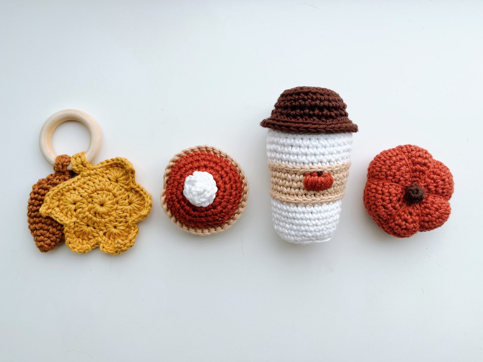 Pumpkin Spice Latte, Pumpkin, Pie and Leaves Fall Rattle Set - Etsy