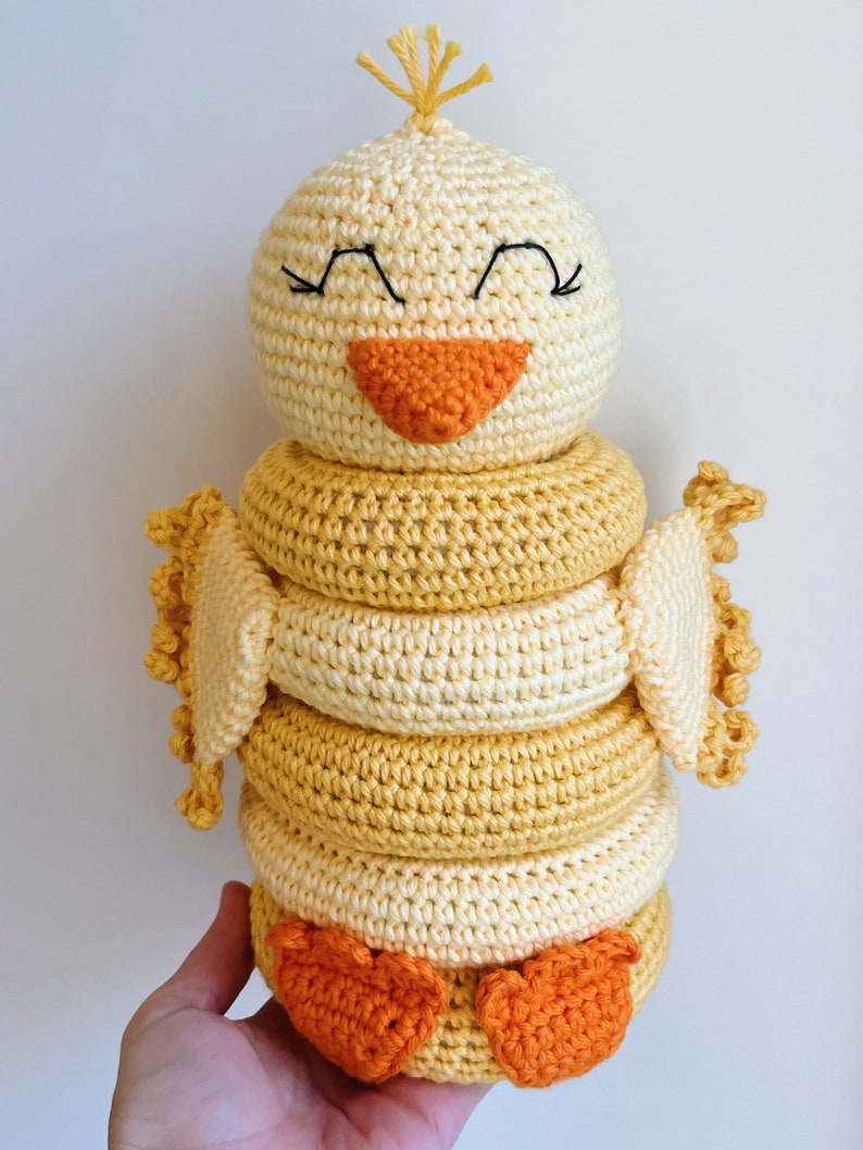 Yellow Duck Crochet Stacking Rings Toy - Etsy