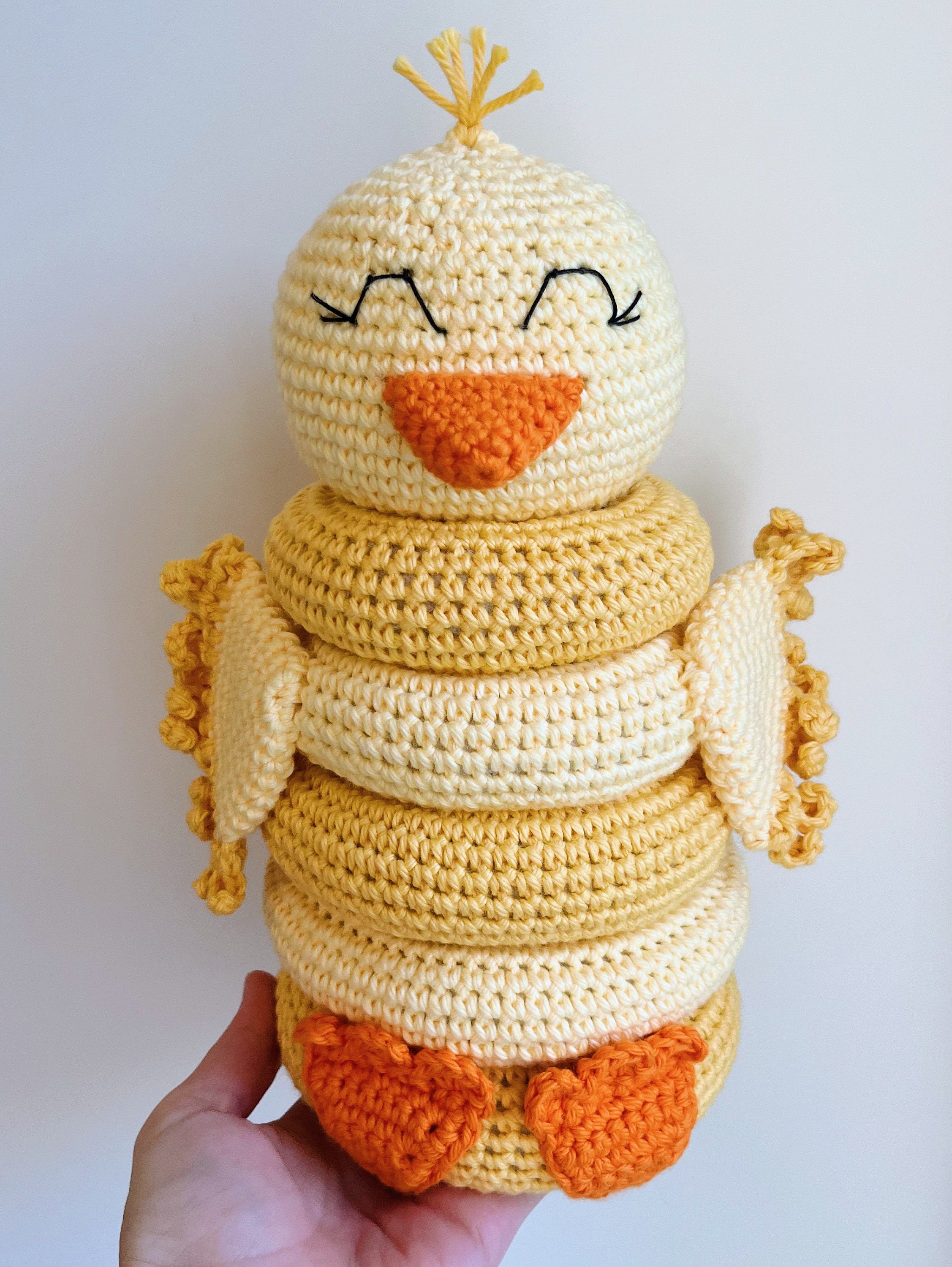 Yellow Duck Crochet Stacking Rings Toy - Etsy
