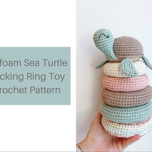 PDF Pattern: Seafoam Sea Turtle Crochet Stacking Ring Toy - Etsy