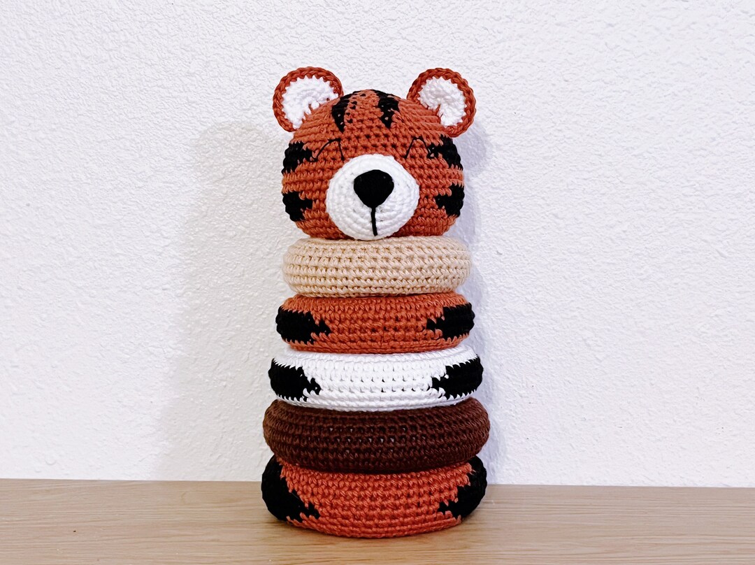 Striped Tiger Stacking Ring Crochet Toy - Etsy