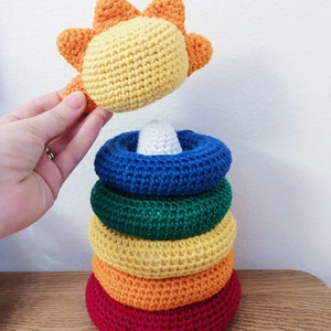 Sunshine and Rainbow Stacking Rings Crochet Baby Toy - Etsy