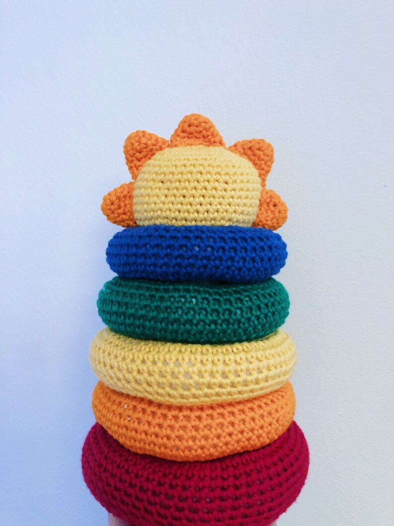 Sunshine and Rainbow Stacking Rings Crochet Baby Toy - Etsy