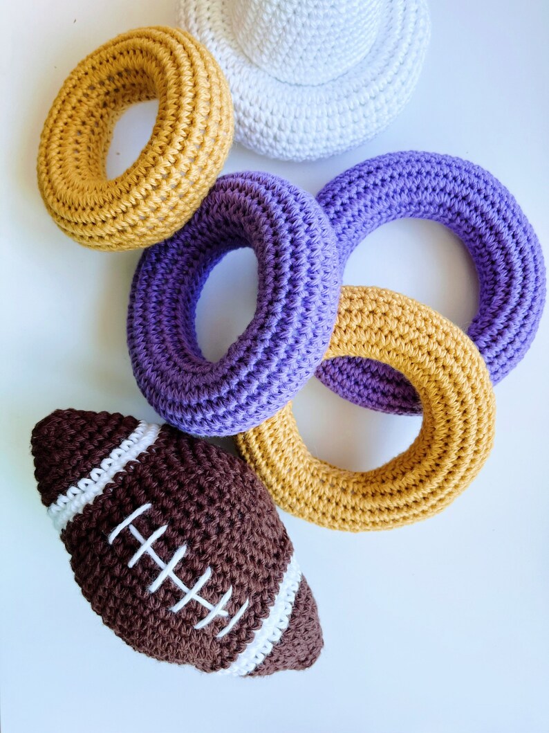 Customizable Football Crochet Stacking Ring Toy - Etsy