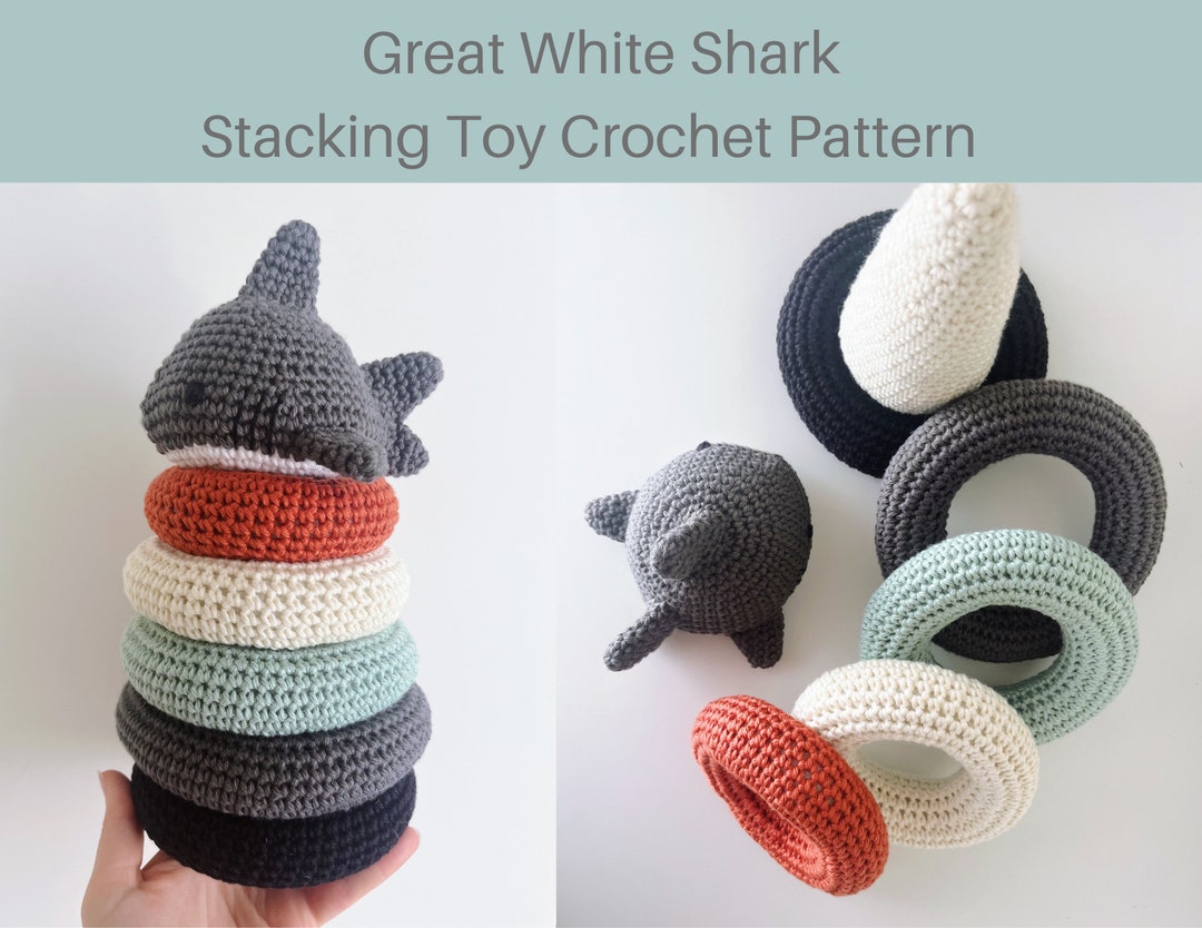 PDF Pattern: Great White Shark Stacking Ring Toy Crochet Pattern - Etsy