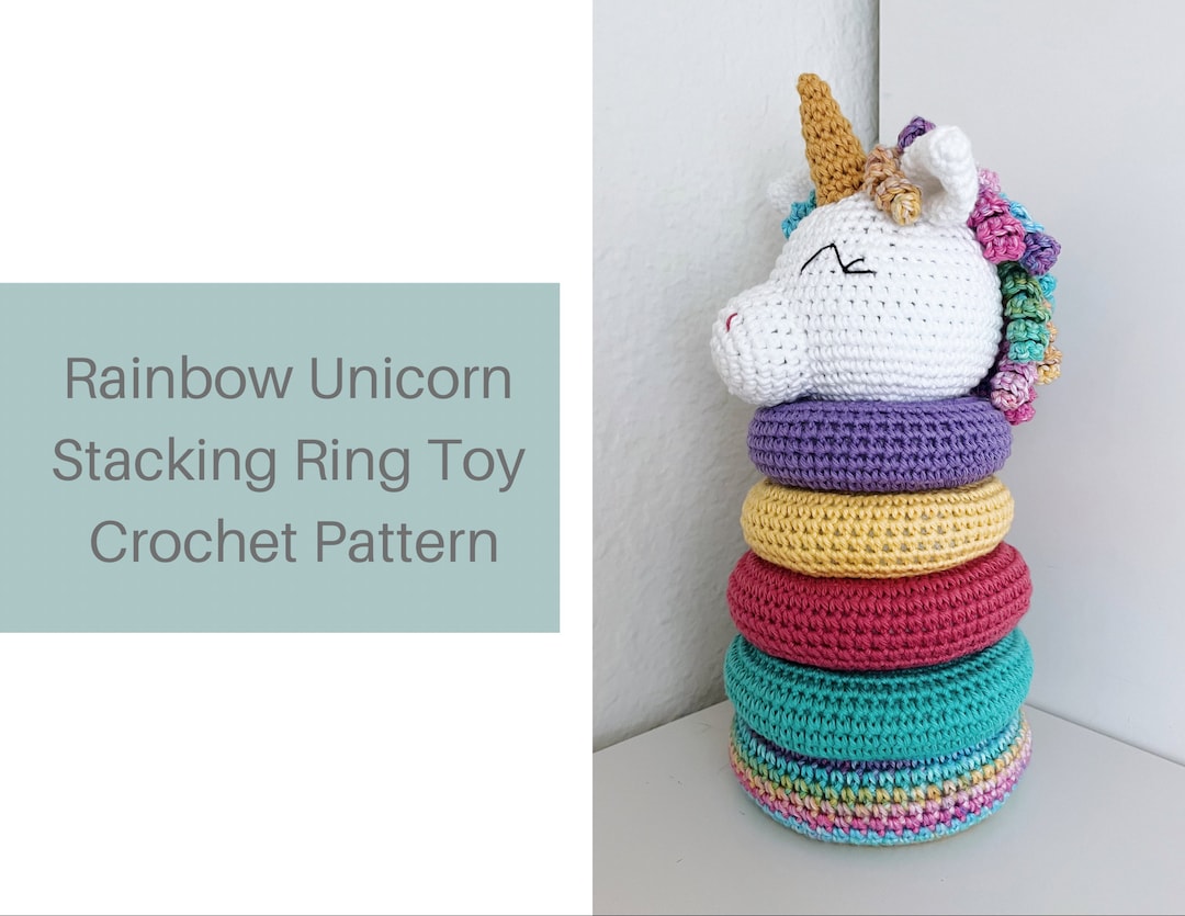 PDF Pattern: Rainbow Unicorn Crochet Stacking Ring Toy - Etsy