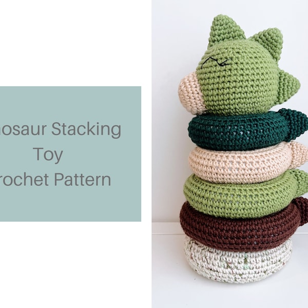 Crochet Dinosaur Stacking Toy - Etsy