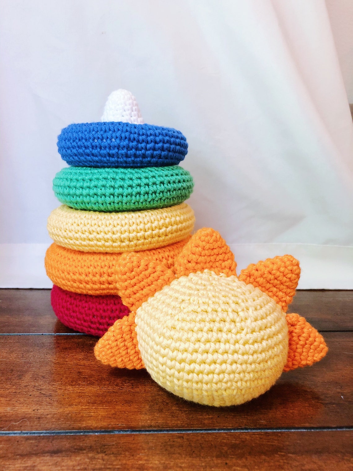 Sunshine and Rainbow Stacking Rings Crochet Baby Toy - Etsy