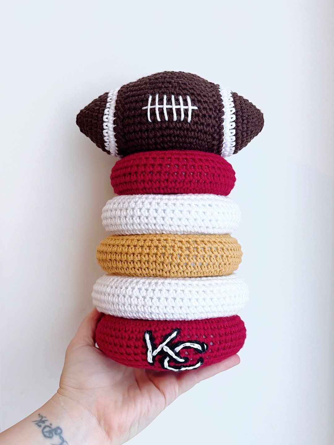 Kansas City Football Crochet Stacking Ring Toy - Etsy