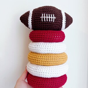 Customizable Football Crochet Stacking Ring Toy - Etsy