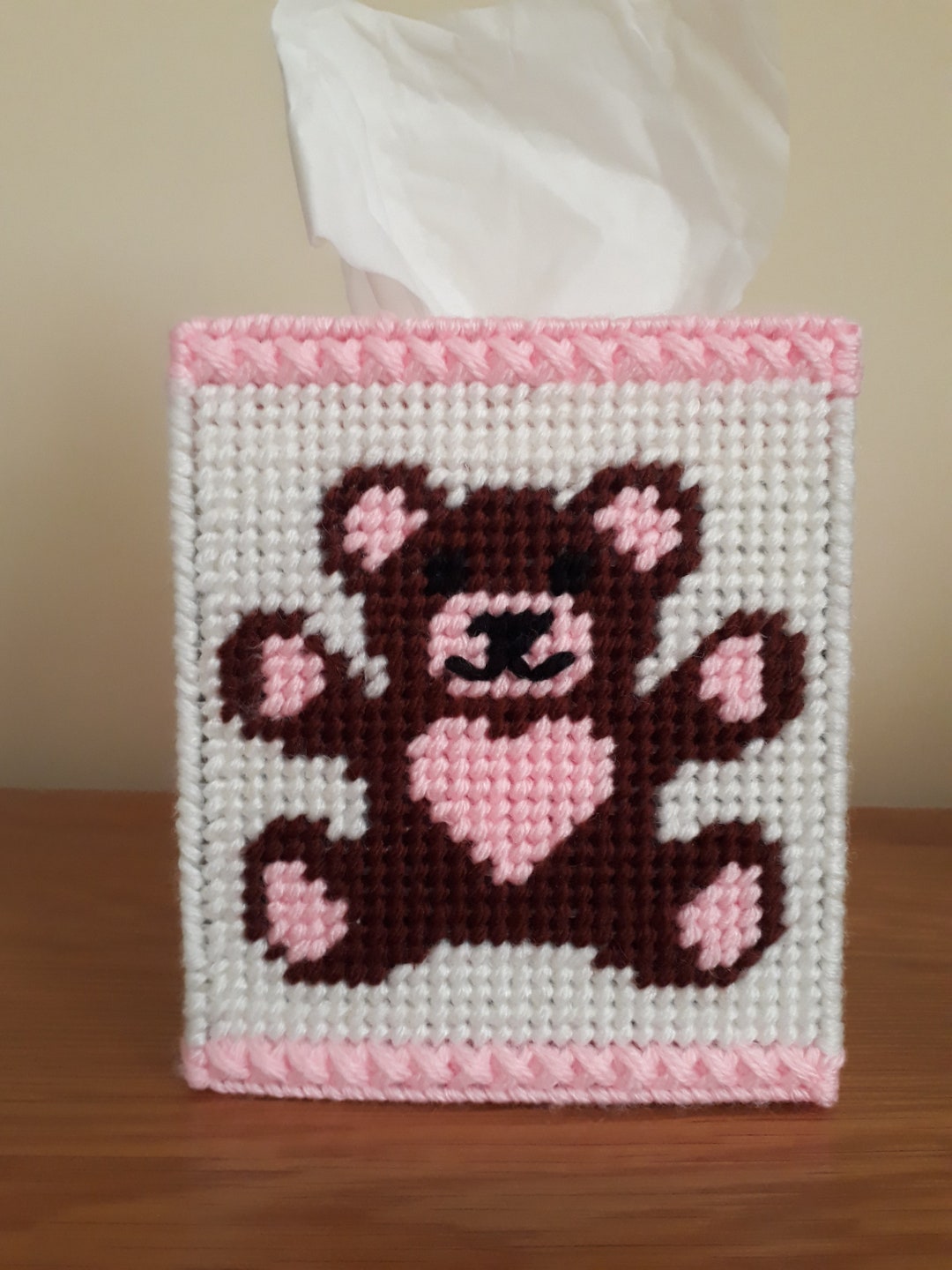 Pink Heart Teddy Bear Tissue Box Cover - Etsy.de