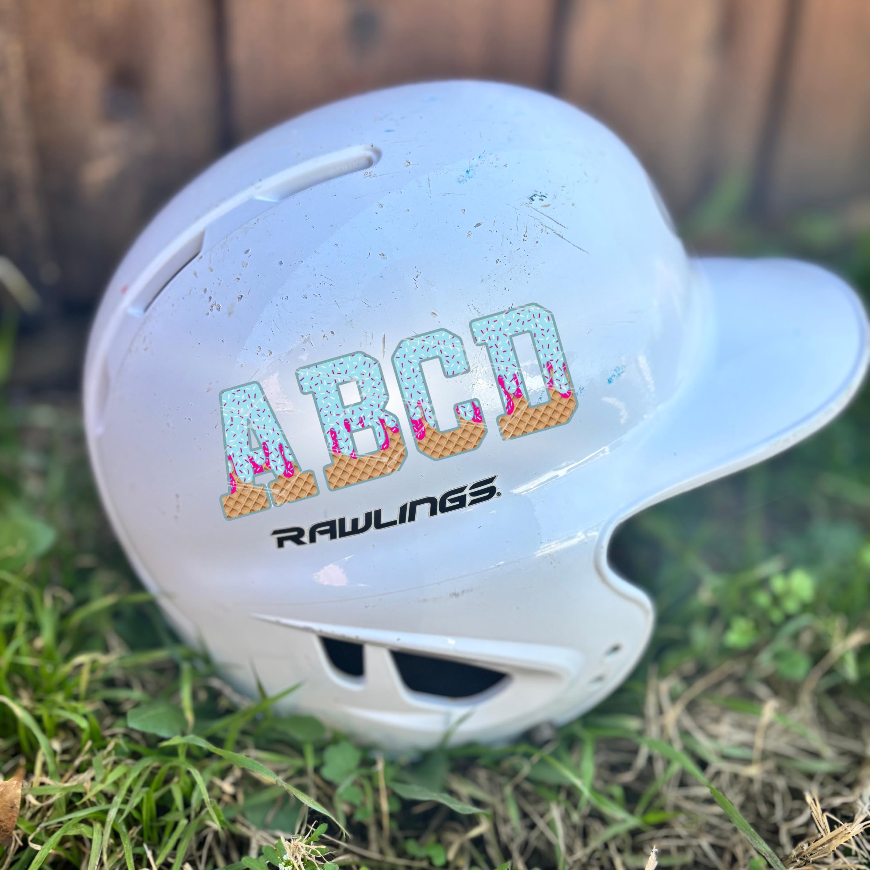 Custom Name Batting Helmet Decal, Baseball, Softball, Sports Sticker ...