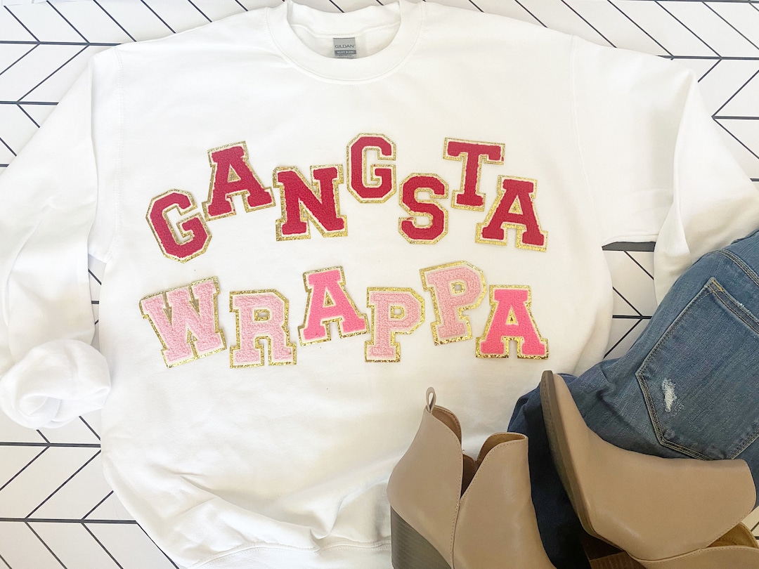 Gangsta Wrappa Glitter Patch Tee/sweatshirt - Etsy
