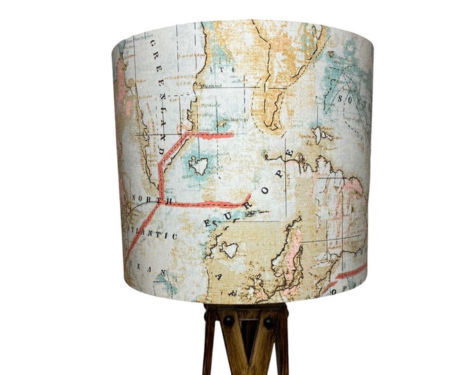 Antique World Map Handmade Lampshade - Etsy