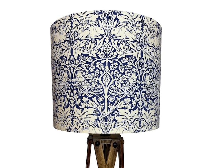 William Morris Brother Brer Rabbit Indigo Navy Handmade Lampshade - Etsy