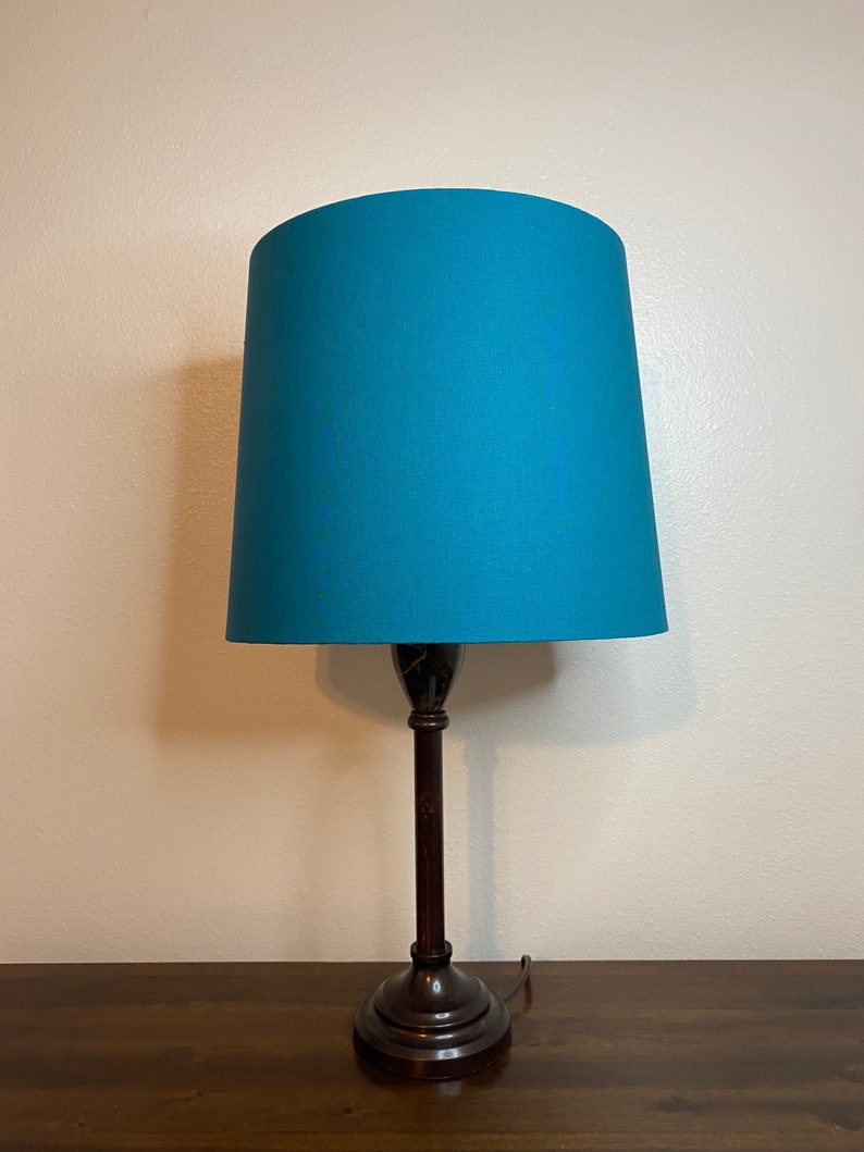 Teal Linen Handmade Lampshade - Etsy