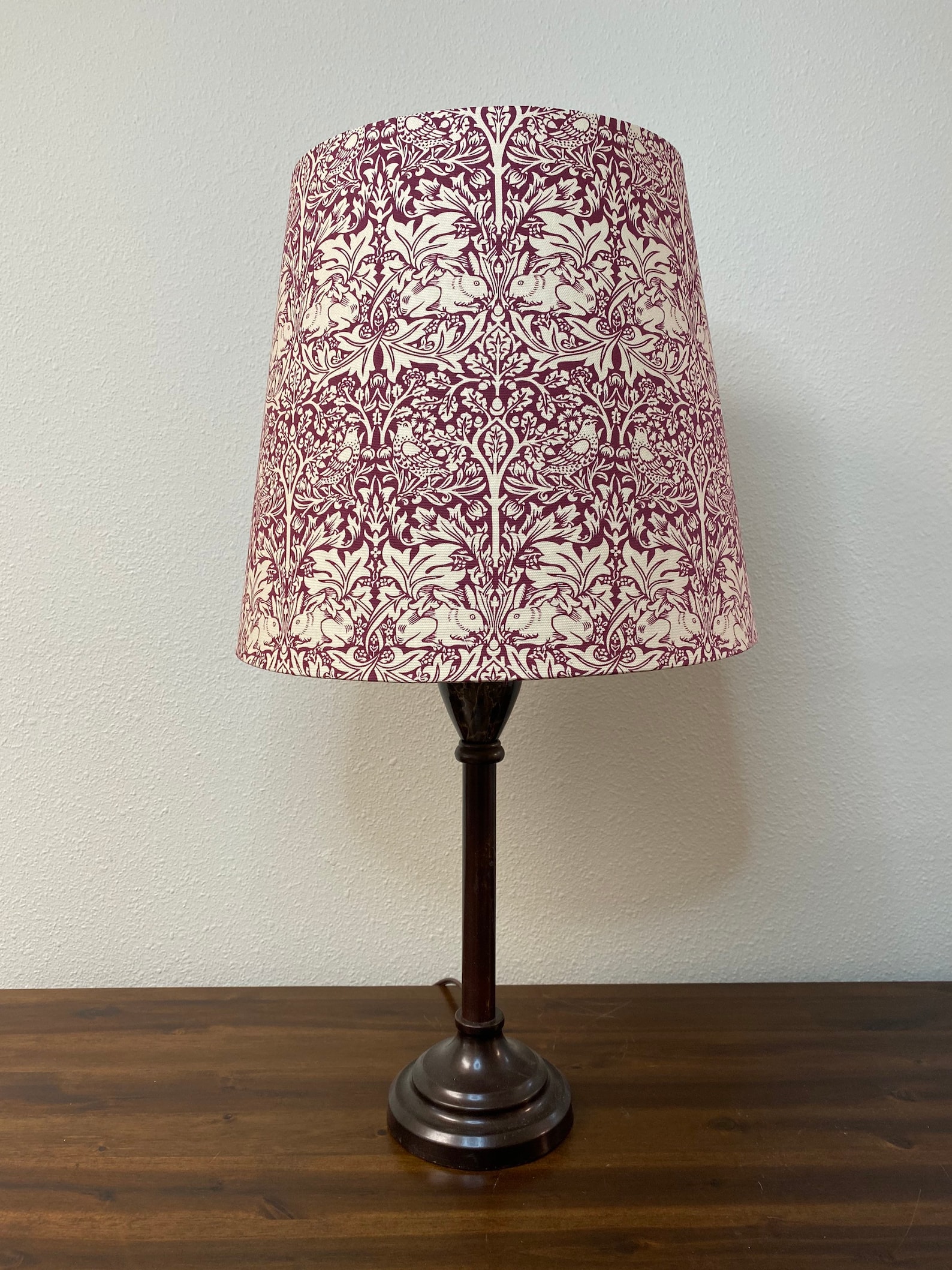 William Morris Brother Brer Rabbit Red Handmade Lampshade | Etsy