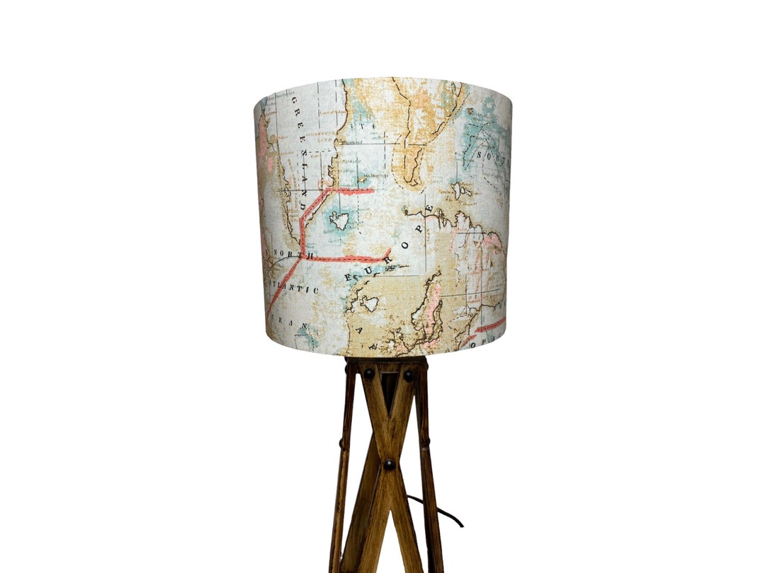 Antique World Map Handmade Lampshade - Etsy