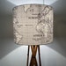 World Map Gray & White Handmade Lampshade - Etsy