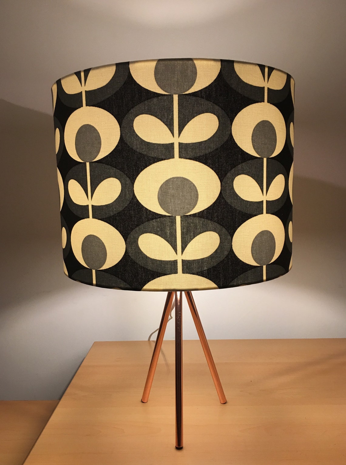 Orla Kiely Cool Gray Oval Flower Handmade Lampshade - Etsy