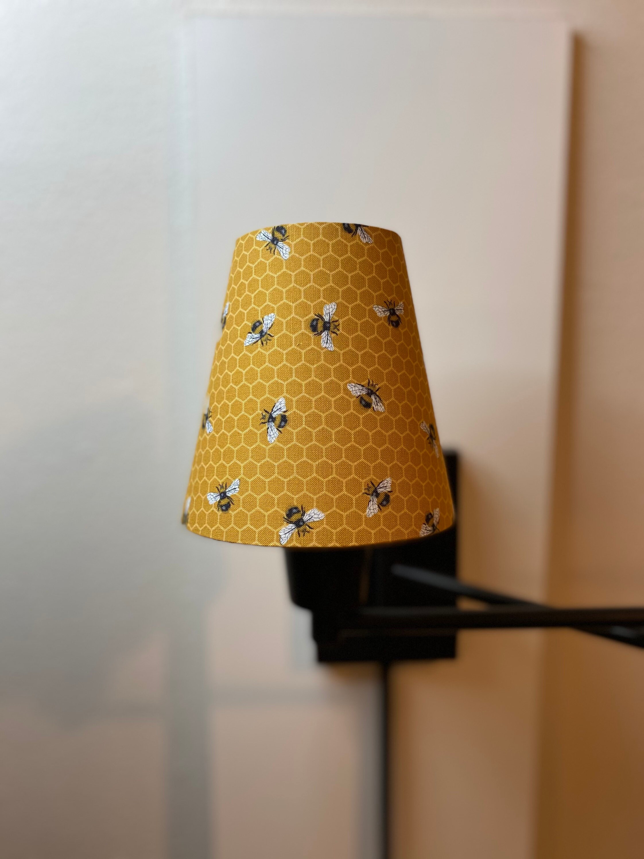 Yellow Ochre Bees & Honeycomb Fabric Sconce Chandelier | Etsy