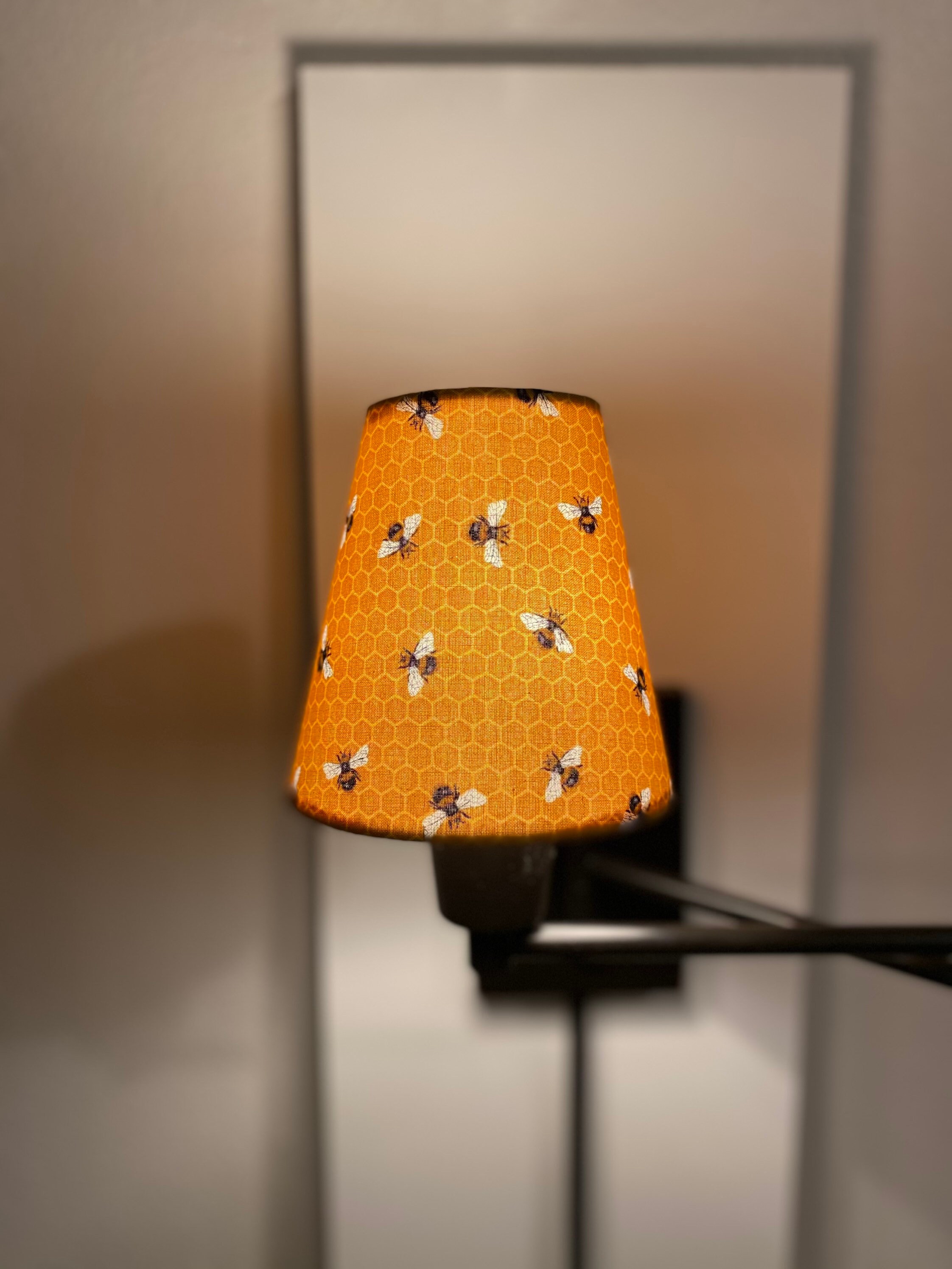 Yellow Ochre Bees & Honeycomb Fabric Sconce Chandelier | Etsy