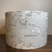 World Map Gray & White Handmade Lampshade - Etsy