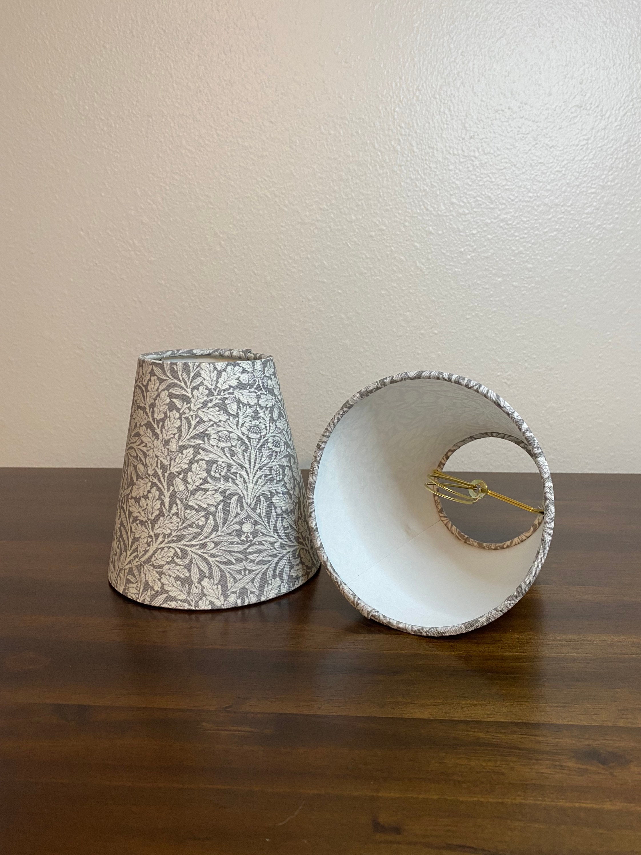 William Morris Mineral Acorn Dove Fabric Sconce Chandelier | Etsy