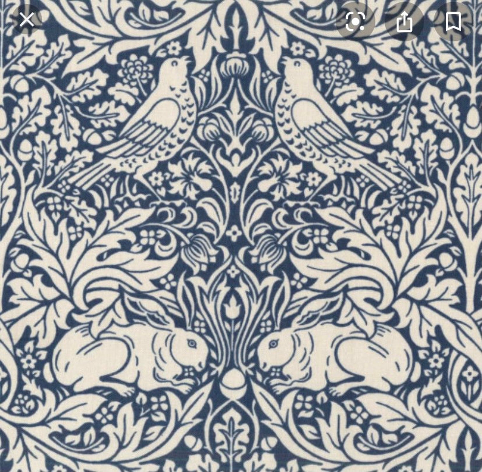 William Morris Brother Brer Rabbit Indigo Navy Handmade | Etsy