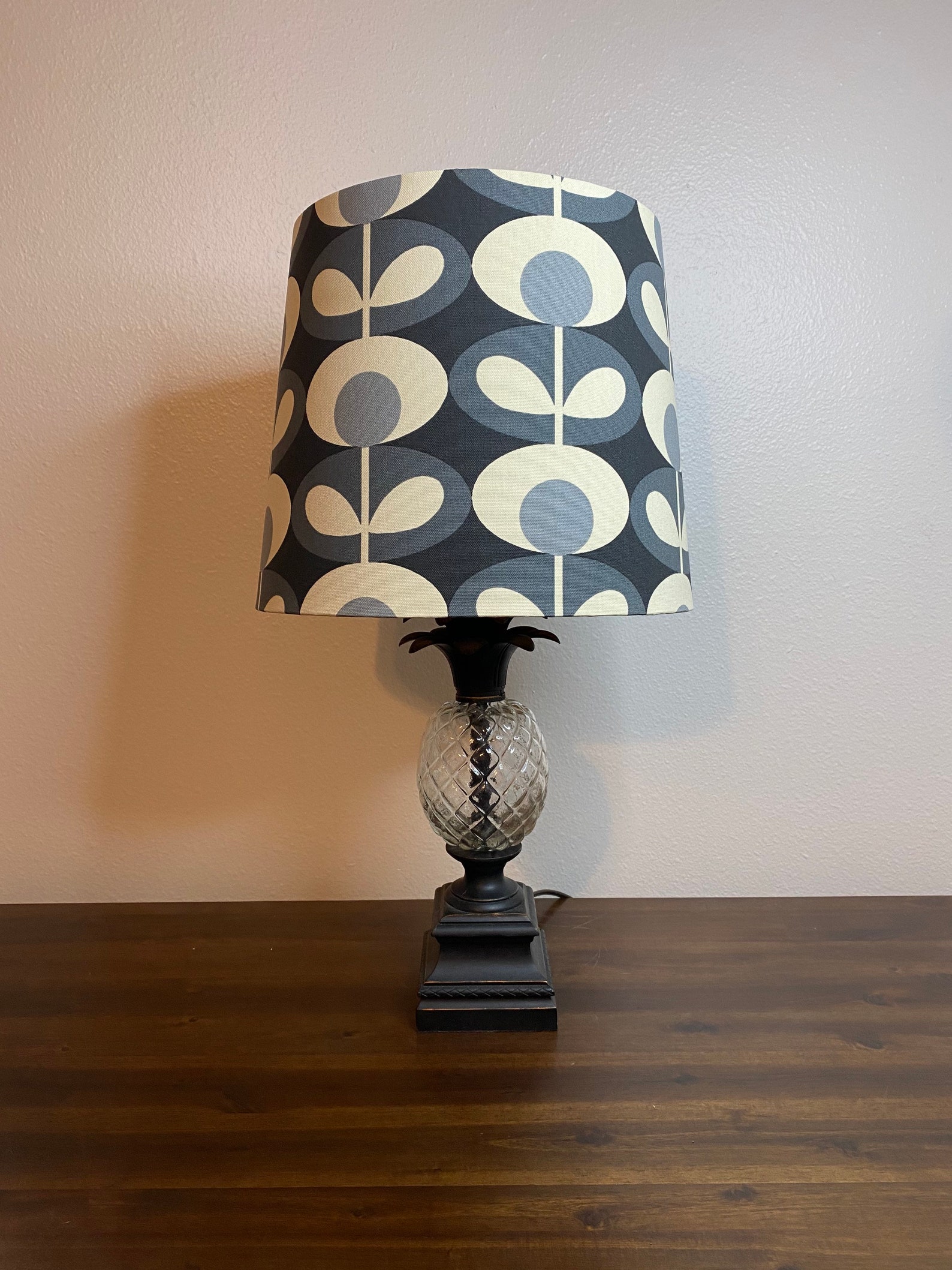 Orla Kiely Cool Gray Oval Flower Handmade Lampshade - Etsy