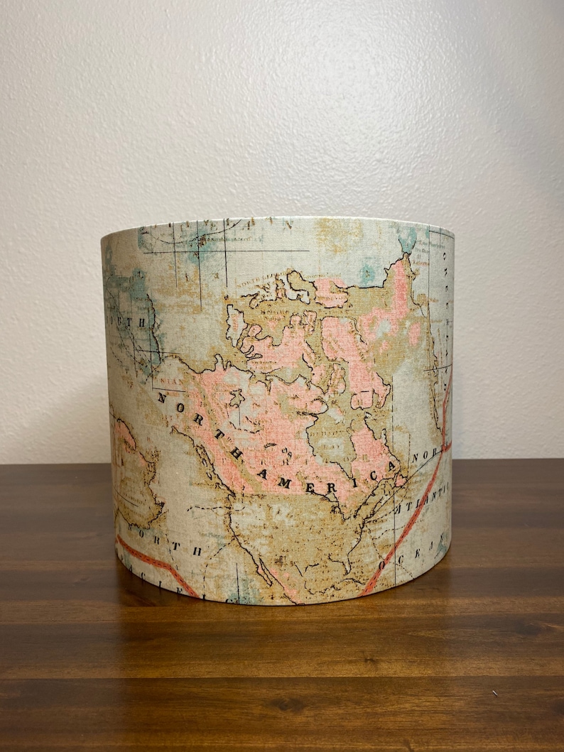 Antique World Map Handmade Lampshade - Etsy