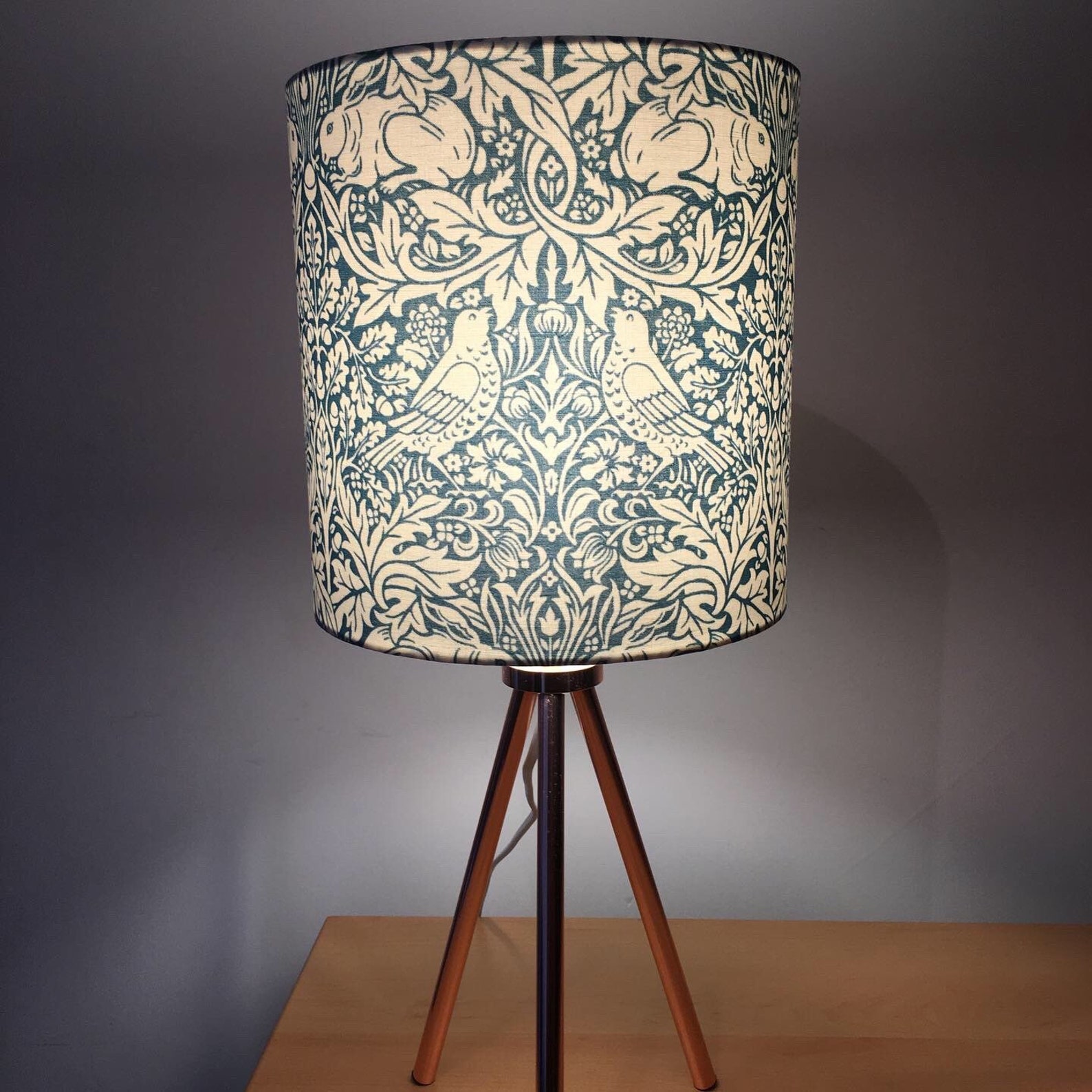 William Morris Brer Brother Rabbit Teal Handmade Lampshade - Etsy