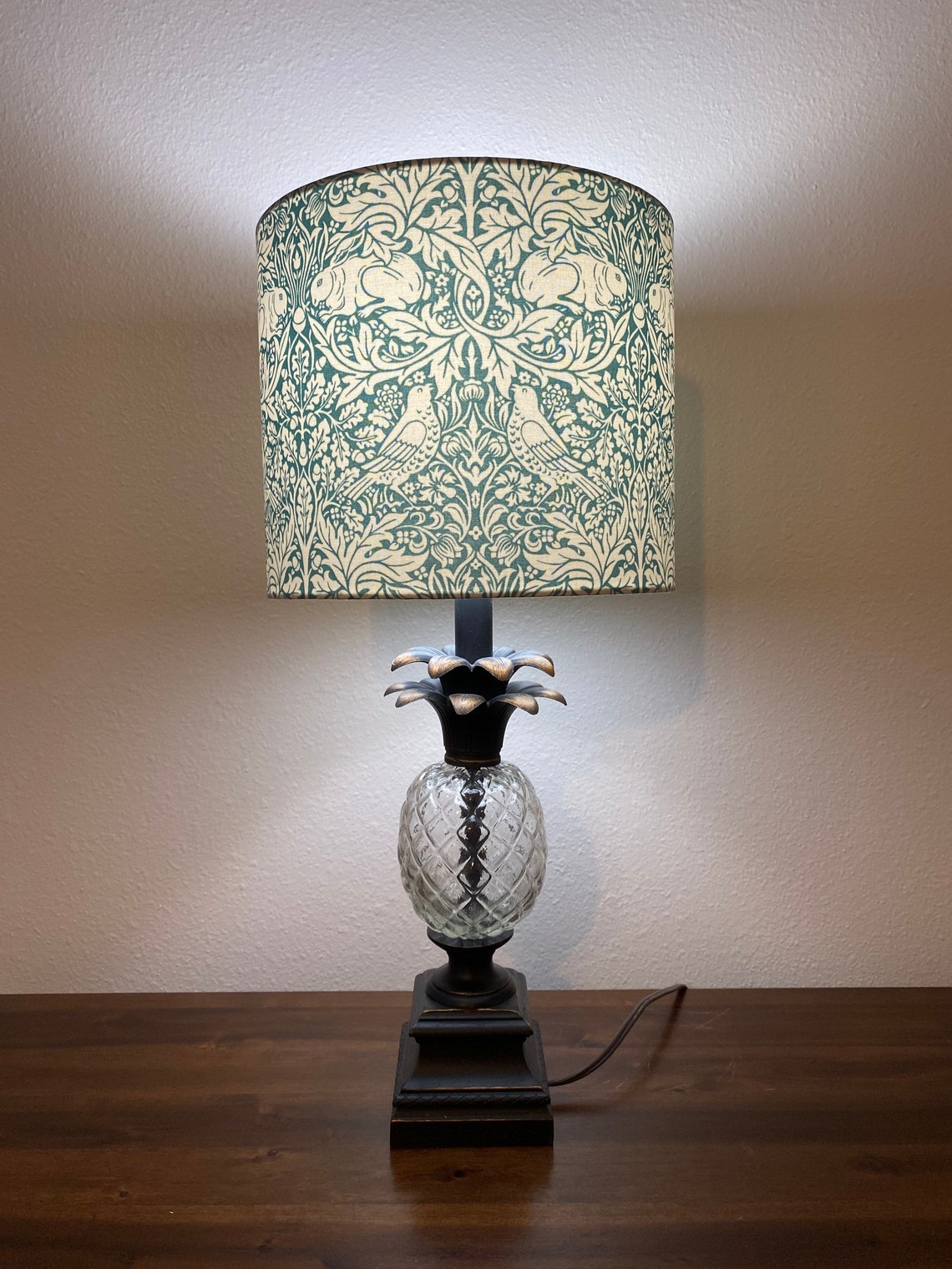 William Morris Brer Brother Rabbit Teal Handmade Lampshade - Etsy