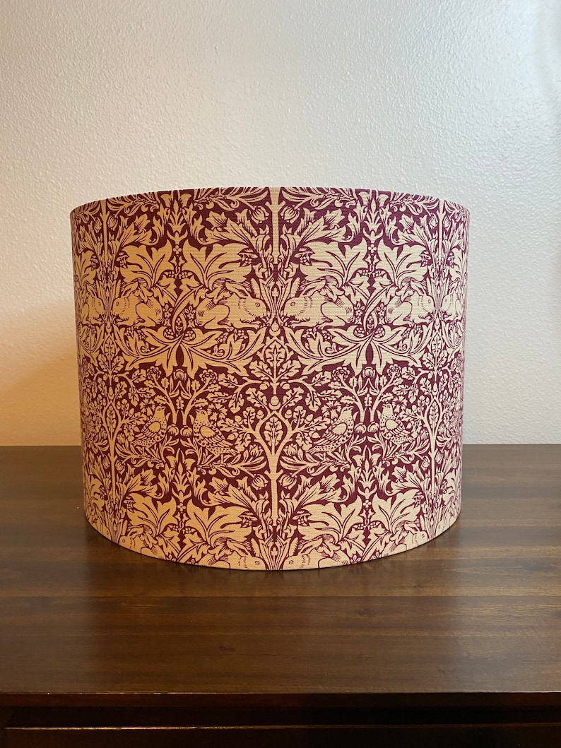 William Morris Brother Brer Rabbit Red Handmade Lampshade | Etsy