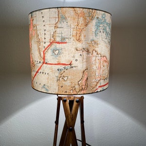 Antique World Map Handmade Lampshade - Etsy
