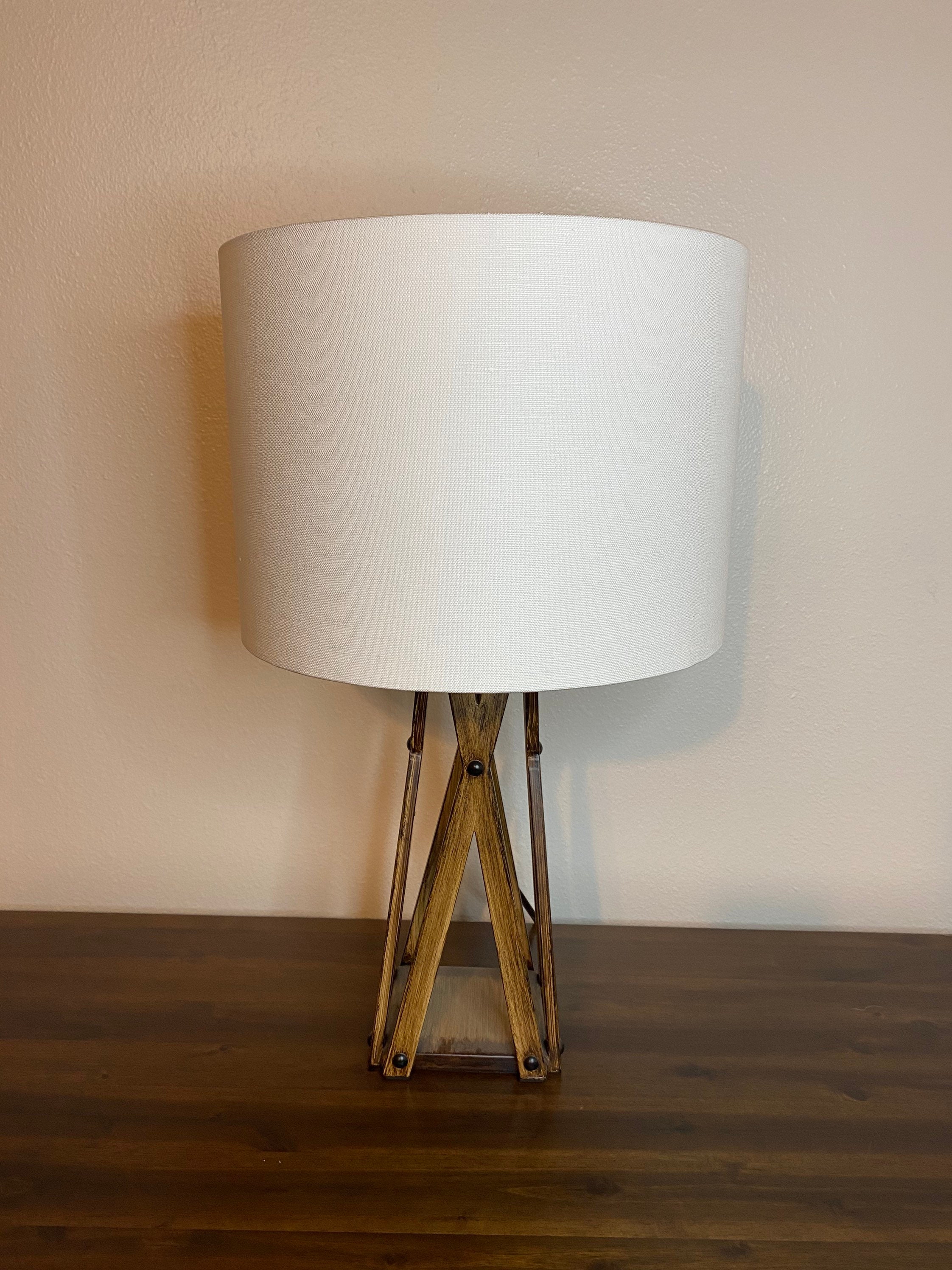 White Linen Handmade Lampshade | Etsy