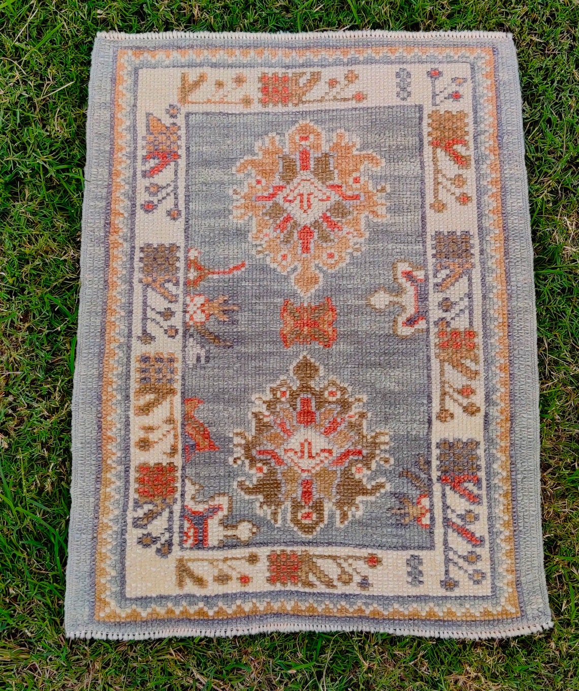BLUE TURKISH RUG Handmade Light Blue Turkish Rug Small | Etsy