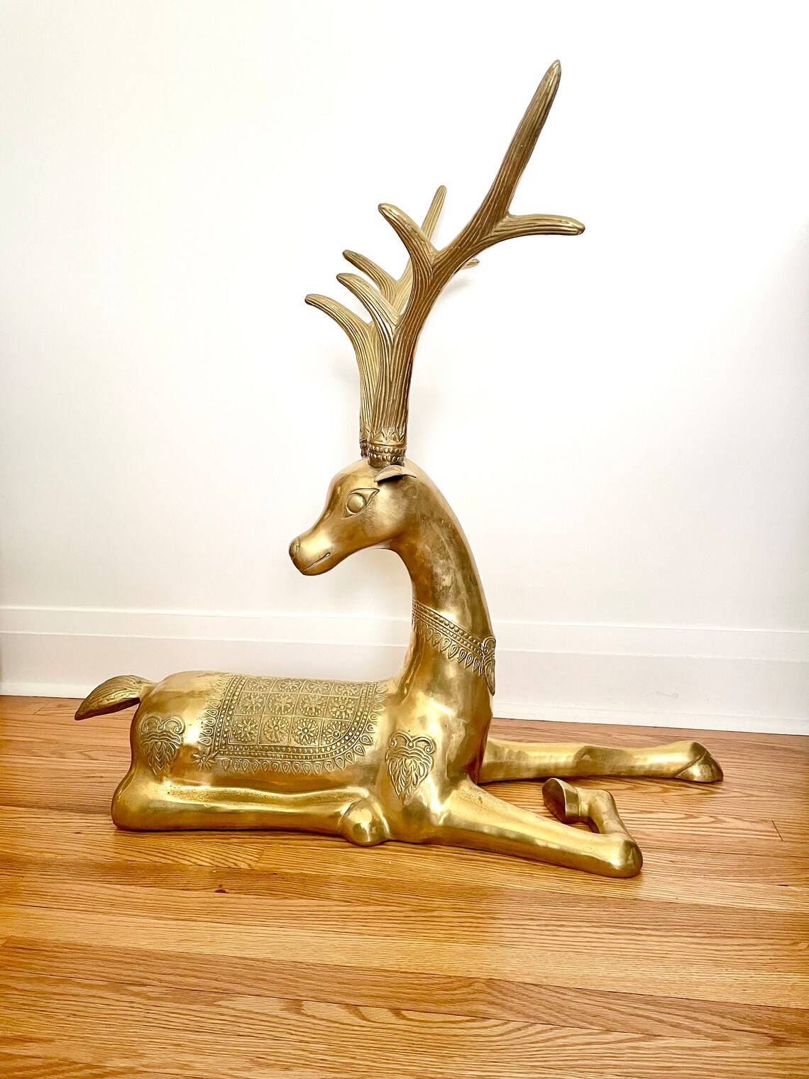 XL Life-sized Brass Deer/buck, Hollywood Regency, 1980s Solid Brass ...